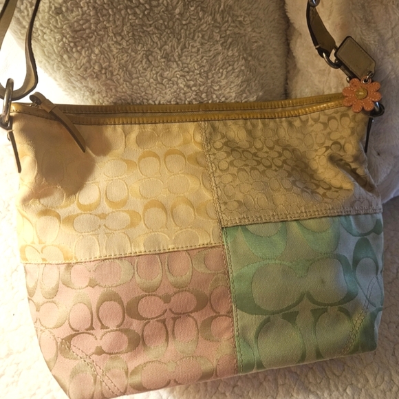 Coach | Bags | Coach Pastel Colored Patchwork Signature C Shoulder Bag ...